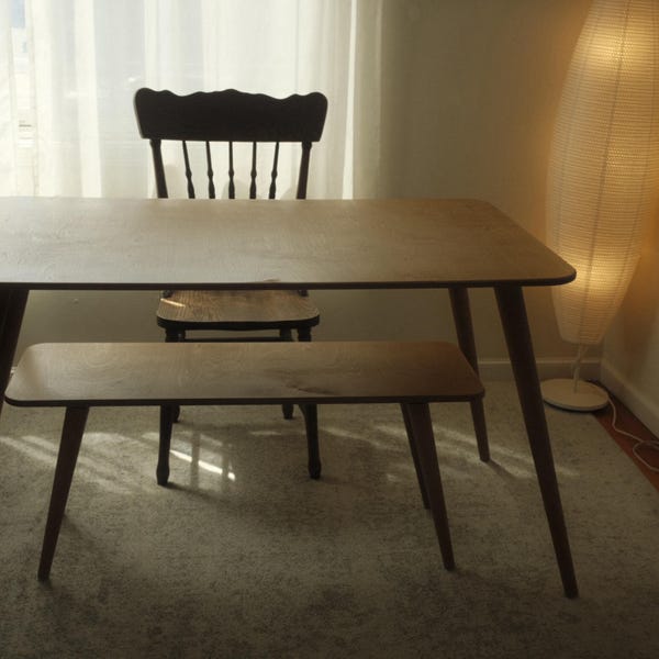 Space Saving Rectangle Narrow Small Dining Table Set, Walnut Wooden ...