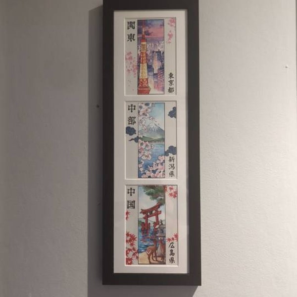 Multi Aperture Photo Frame. Holds Three 5x5 Photos. 20x50cm. Wooden ...