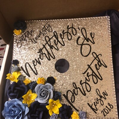 Graduation Cap Topper Decoration With Flowers Nevertheless - Etsy