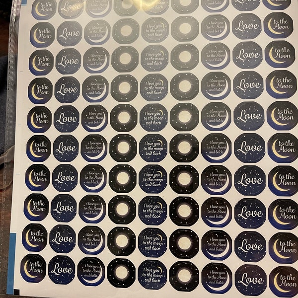 Over the Moon Baby Shower Stickers for Chocolate Kisses Small Candies ...