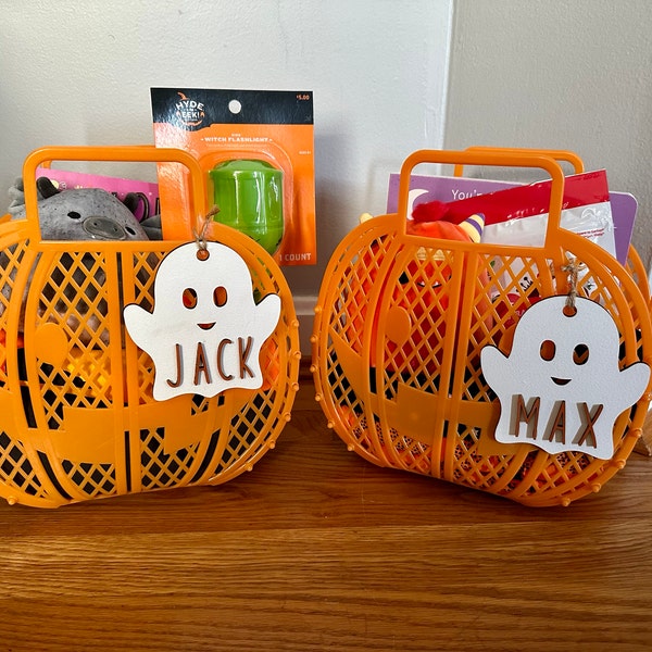Personalized Halloween Basket Tag: Spooky Ghost Name Tag - Etsy