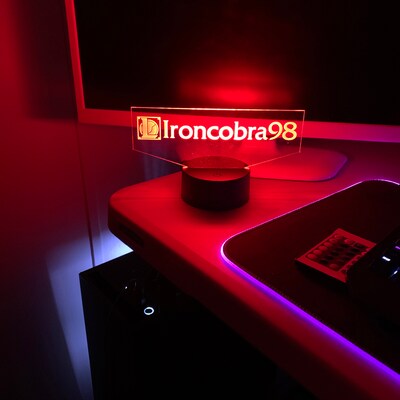 Custom Classic MOBA Inspired Dual Base LED With Gamertag for Streamers ...