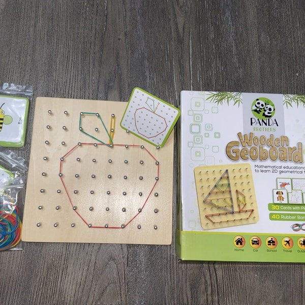 Wooden Geoboard - Montessori Toys for Kids, Graphical Mathematical ...