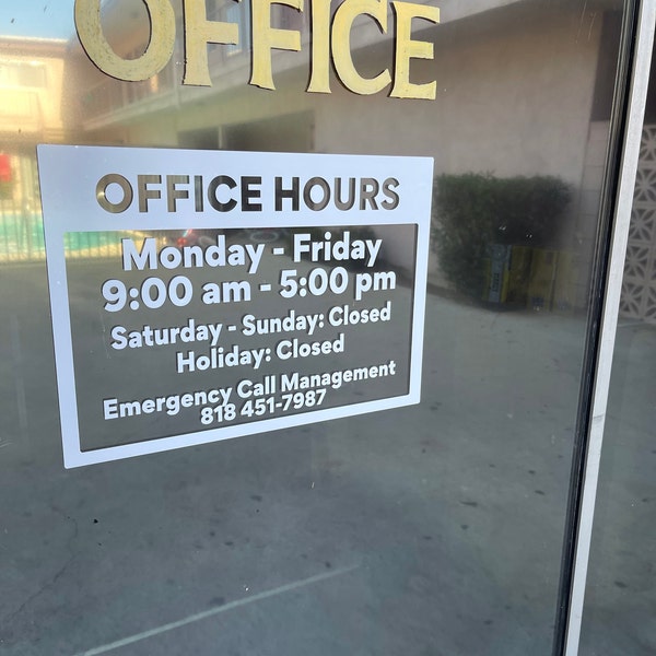 Business Hours Decal for Storefront, Storefront Decal, Store Hours ...