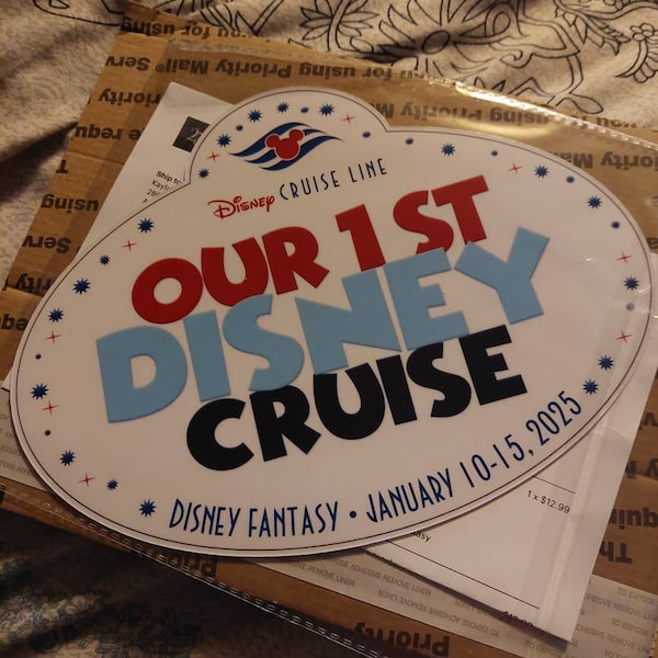 Our 1st Disney Cruise Ship Name Tag Family Magnet - Personalized Disney ...