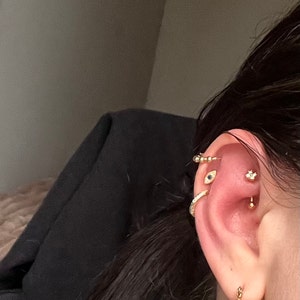 16G CZ Diamond Screw/ VERTICAL HELIX/ Cartilage Earring/conch/ Helix ...