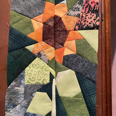 Sunflower Paper Pieced Quilt Block Pattern 2 Sizes - Etsy