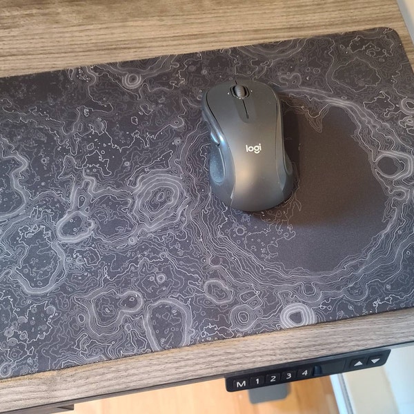 Moon Topographic Map Desk Mat: Large Gaming Mousepad - Etsy