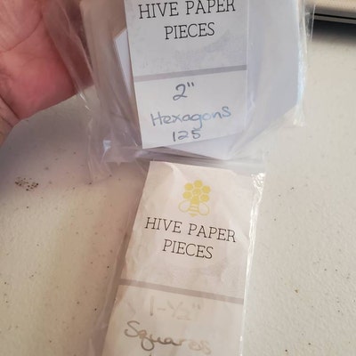 Hive Paper Pieces 2 HEXAGONS English Paper Piecing Quilt Hexies Choose ...