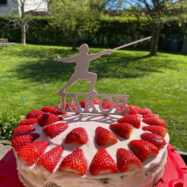 Fencing Cake Topper, Fencing Topper, Fencing Cake Decoration, Sport ...