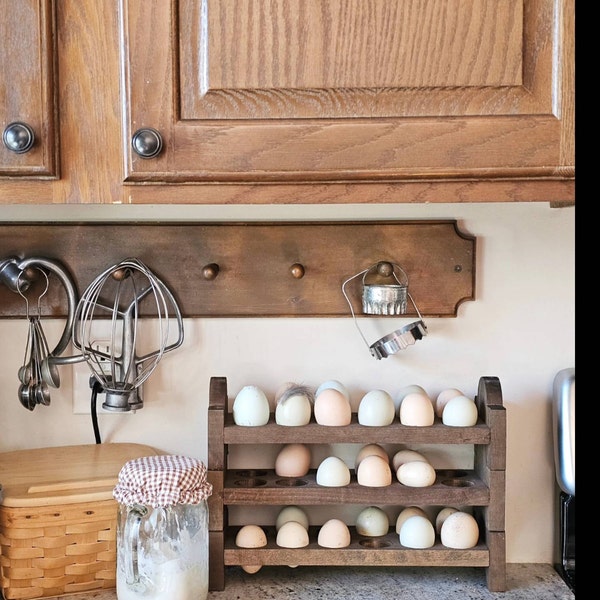 Rustic Egg Holder. Farmhouse Wood Egg Holder. Personalized Egg Stand. Wooden Egg Holder. Easter ...