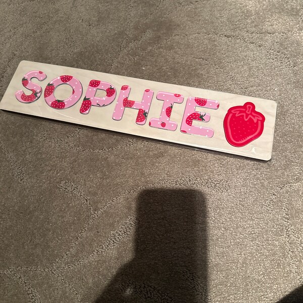 Personalized Strawberry Name Puzzle Strawberry Birthday Party First ...