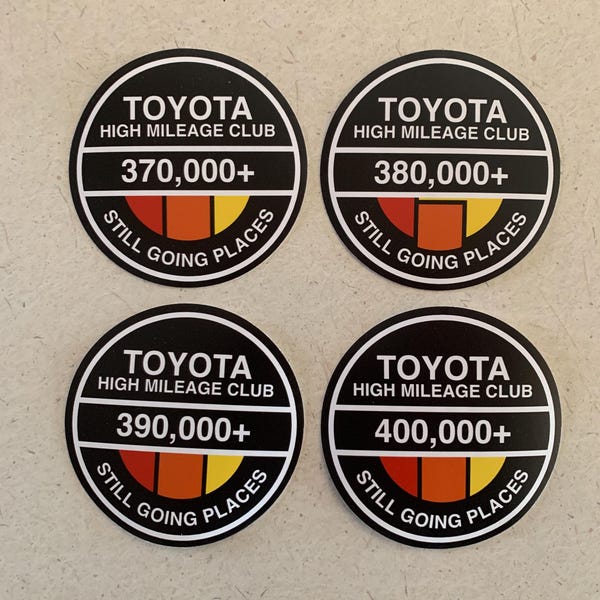 Toyota High Mileage Club Vinyl Sticker: Japanese Vintage Retro Decal - Etsy