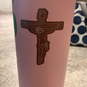 Crucifix Sticker, Jesus on Cross Sticker, Christian Sticker, Catholic ...