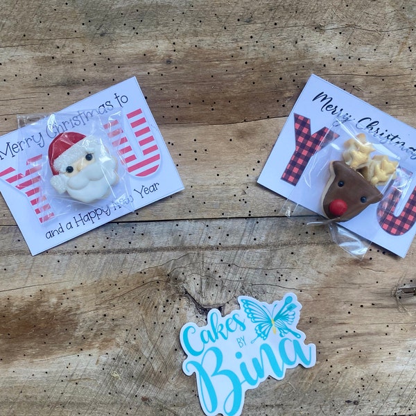 Merry Christmas to YOU Cookie Card, Reindeer Cookie Card, Buffalo Plaid ...