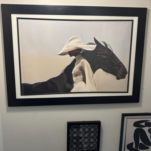 Lolabsart - “omotara” Original Black Woman Horse Wall Art Woman Art ...