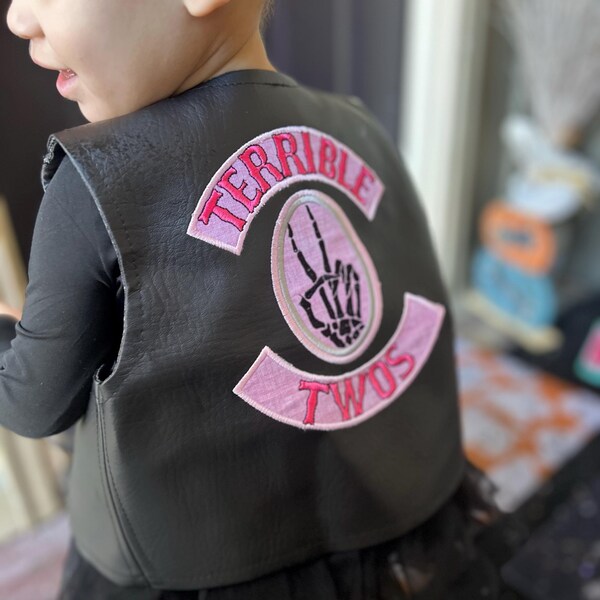 Terrible Twos Birthday, Vest With PINK Patches, 2nd Birthday Outfit ...