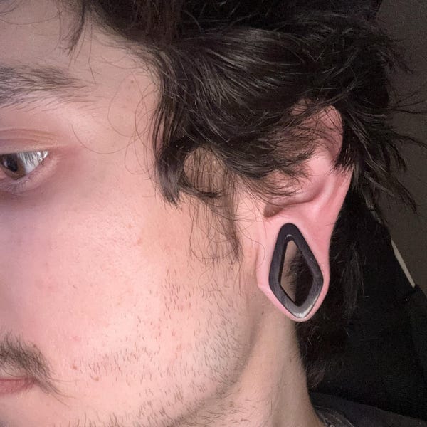 Black Wood Concave Teardrop Ear Plugs for Ear Stretching. Custom Wood ...