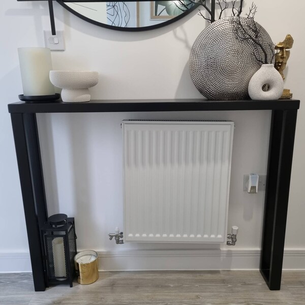 White Console Table, Hallway Table, Radiator Shelf, Rustic Hallway ...