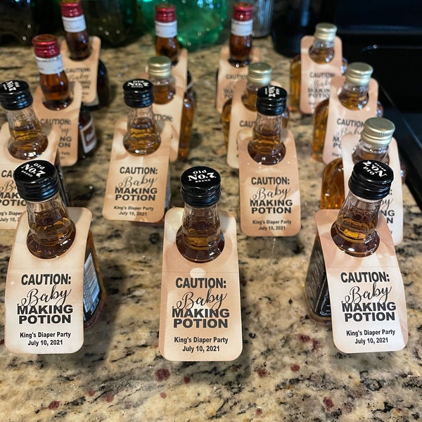 Caution Baby Making Potion (RECTANGLE Tags) 1.5" X 3" With 1" Hanging ...