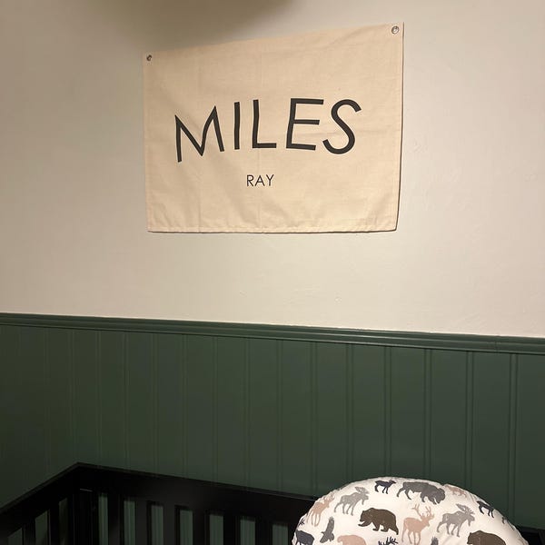 Baby Name Flag Canvas Flag Nursery Kids Room Name Sign Custom Boy ...