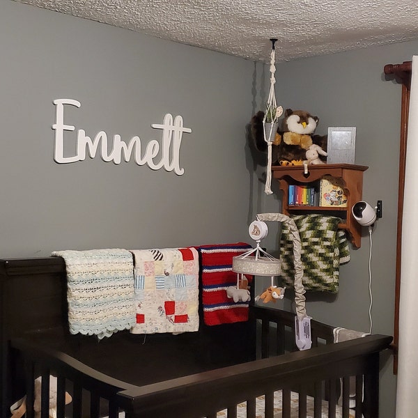 Wooden Name Sign, Wooden Above a Crib Sign, Nursery Name Sign, Baby ...