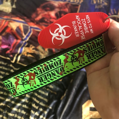 Zombie Key Fob Zombie Keychain Danger Zombie Wristlet - Etsy