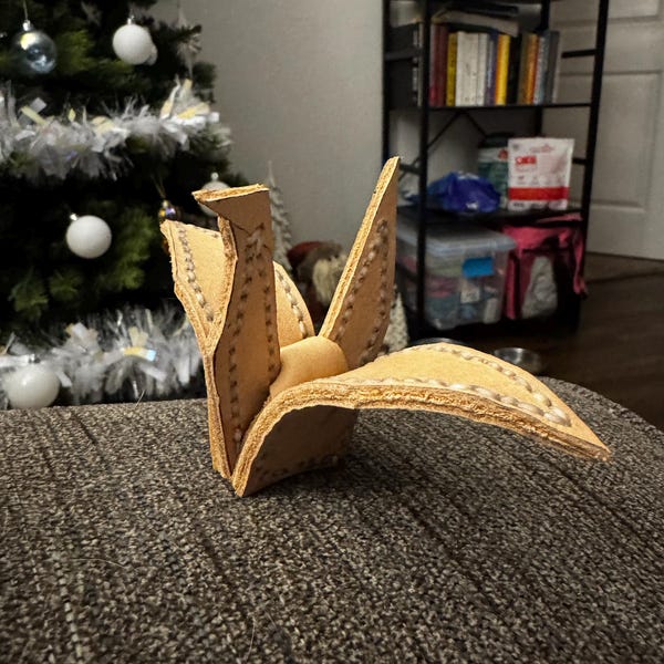 DIY Leather Origami Crane, PDF Pattern for Leather Crane, Hanging ...