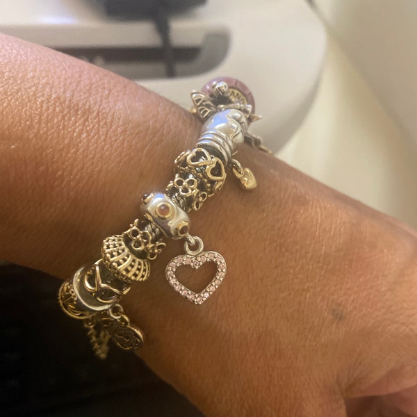 Pandora Heart Clasp Bangle - Etsy