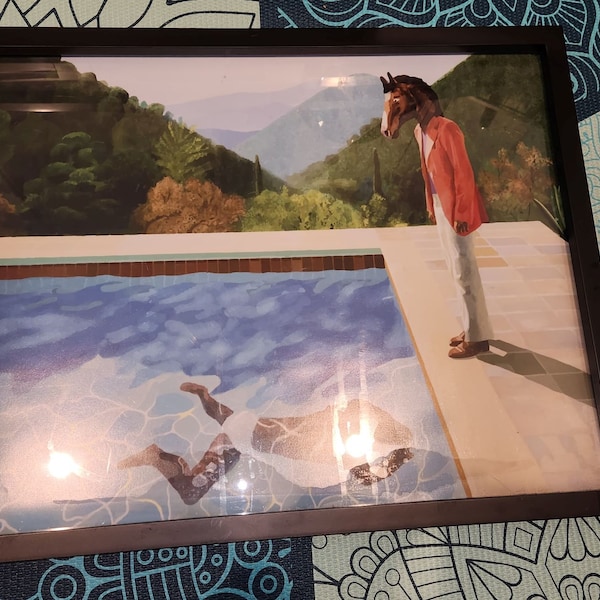 Bojack Horseman Poster | Hockney Pool Vintage Art Painting | Gift for ...