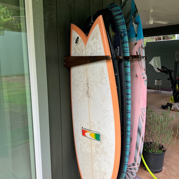 4 Slot Surf Rack / 5" Wide Slots / Economy Surf Rack / Modular Wall ...