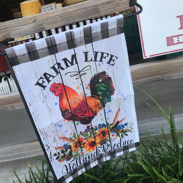 Personalized Chicken Garden Flag, Custom Farm Sign, 12x18 - Etsy