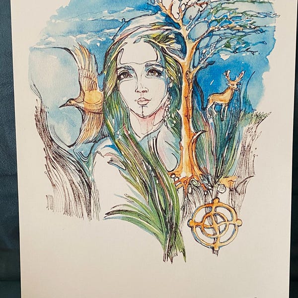 Goddess of Morning Star, Ausrine Goddess With Sea Gull, Auseklis, A4 ...