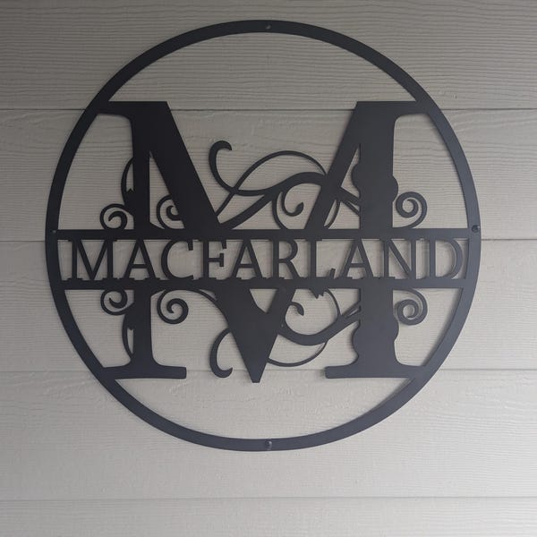 Metal Monogram Sign, Custom Metal Sign, Metal Name Sign, Initial Sign ...