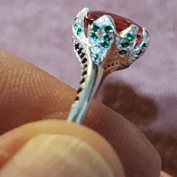 Unique Multi Gemstone Box Ring, 14K Solid Gold Baguette Garnet ...