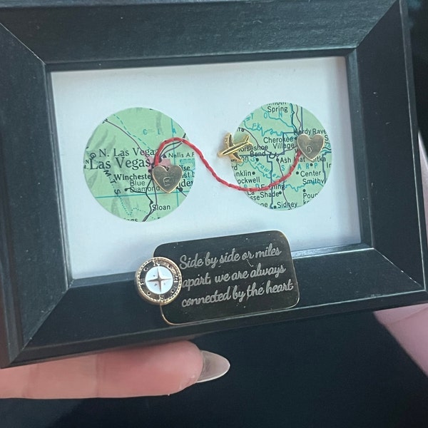 Long Distance Gift, Two Maps in One, Custom Map Gift, Maps in Frame ...