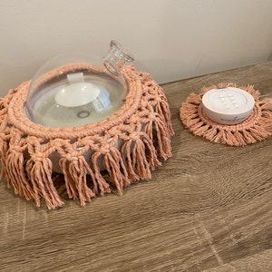 BUNDLE // Blush Aria Macrame Diffuser Cover & Remote Coaster - Etsy