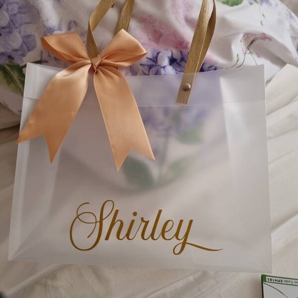 Personalised Transparent Bag, Wedding, Bridesmaid,birthday Gift Bag ...