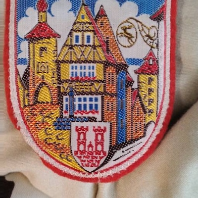 Vintage KIEL Germany Coat of Arms Crest Travel Souvenir Woven Sew-on ...