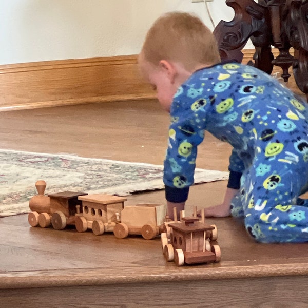 Custom Handmade Wooden Train Set - Etsy