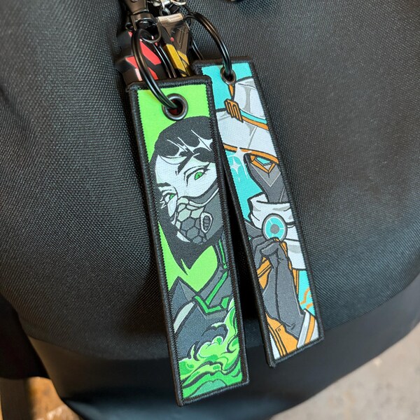 Valorant Keychain Luggage Tags | Embroidered Key Tags | Embroidered ...