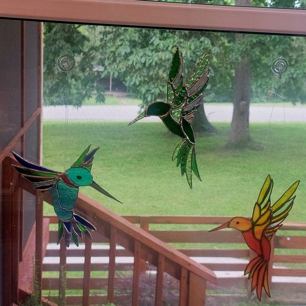 PATTERN • X2 Hummingbirds Stained Glass Pattern • PDF • Digital ...