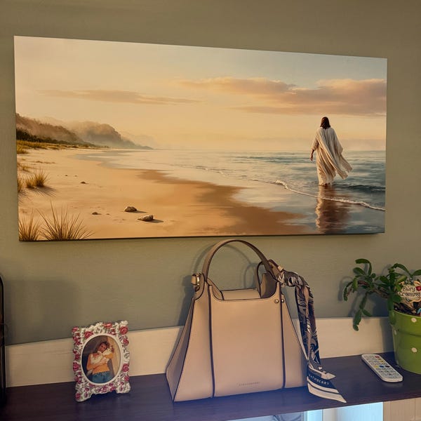 Jesus Beach Canvas Wall Art | Large Coastal Christian Decor - Etsy