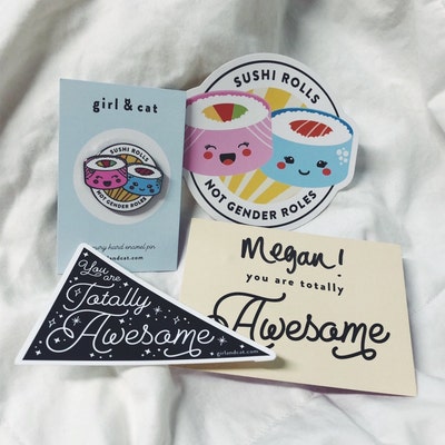 Sushi Rolls Not Gender Roles Enamel Pin Intersectional Feminist Pin ...