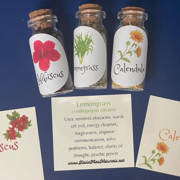 Mini Apothecary Herb Bottles | Dried Herbs for Rituals, Spellwork ...