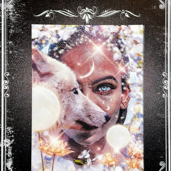 Moonlight Enchantress Art Print Lunar Phases Portrait Mystical Moon ...
