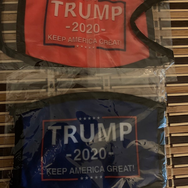 2 PACK! Blue Trump Mask, Thin Blue Line Mask, Red Trump Mask,us Flag ...