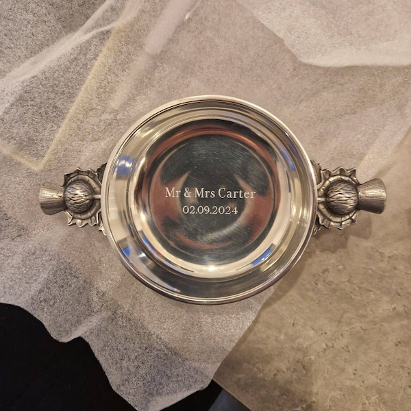 1 Pint Double Lines Fancy Handle Pewter Tankard With Free Text ...