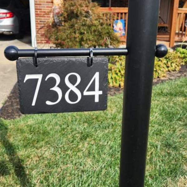 HANGING House Numbers Mailbox Lamppost (carved Stone ) Address Plaque ...