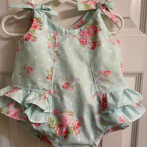 Baby Girl's Ruffled Romper, Rosebud Baby Romper Pdf Sewing Pattern ...
